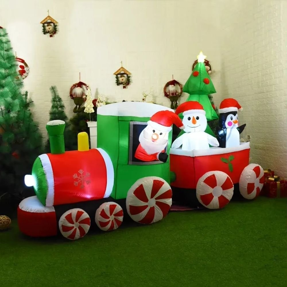 Petit train de Noël gonflable | Fabrique de Noël