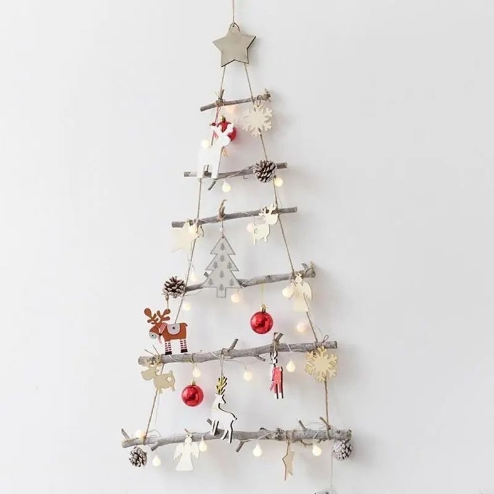 Sapin mural de Noël - Bois flotté | Fabrique de Noël